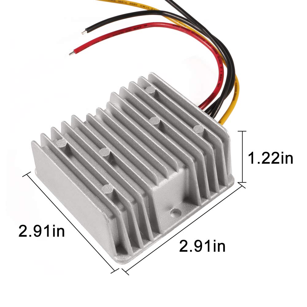 DC Voltage Reducer Converter, MELIFE Waterproof Automatic Buck Boost Converter DC-DC 8V-40V to 12V 6A 72W Step Down Up Power Supply Regulator Module Transformer