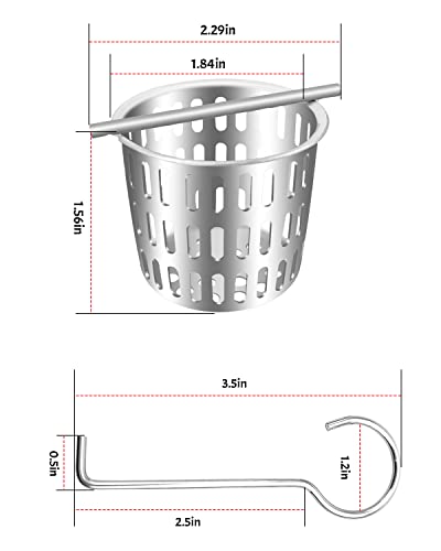 2 Inch Hair and Debris Strainer, Shower Drain Strainer with Lifting Hook, Stainless Steel Debris Basket Shower Drain Catcher, Hair Catcher for Floor Drain
