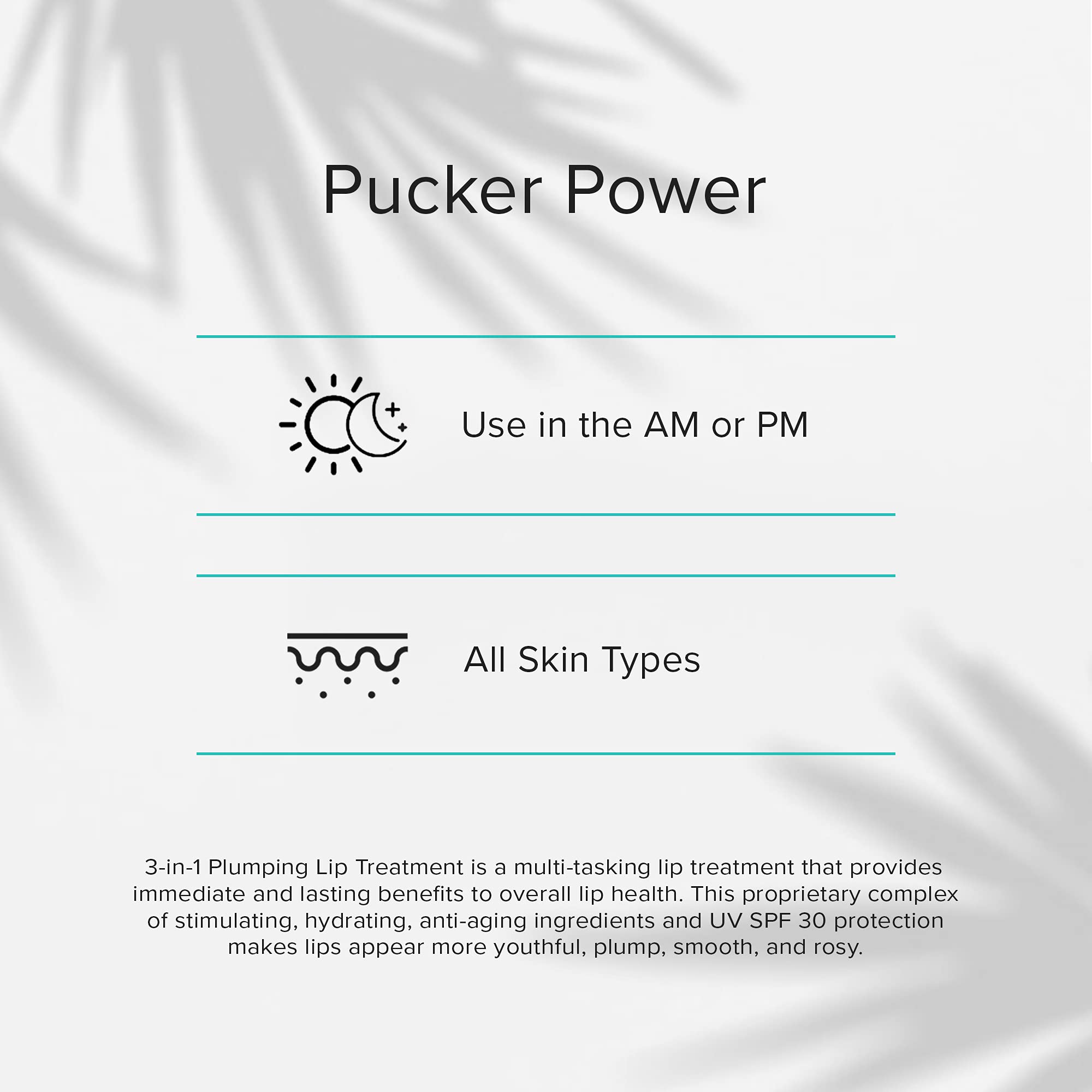 ClarityRx Pucker Power 3-in-1 Hydrating Lip Plumping Treatment, Natural Plant-Based Anti-Aging Lip Plumper with SPF 30 (4 ml)