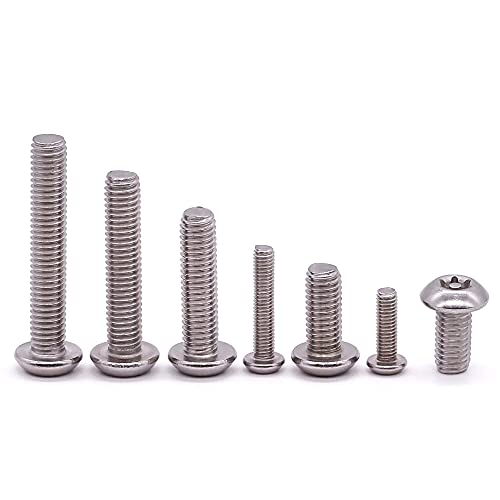 M4-0.7 x 20mm 100 PCS Button Head Torx Security Machine Screws Bolts 304 Stainless Steel 18-8 Tamper Resistant Screws with a Torx Driver Bit, Full Thread, Bright Finish