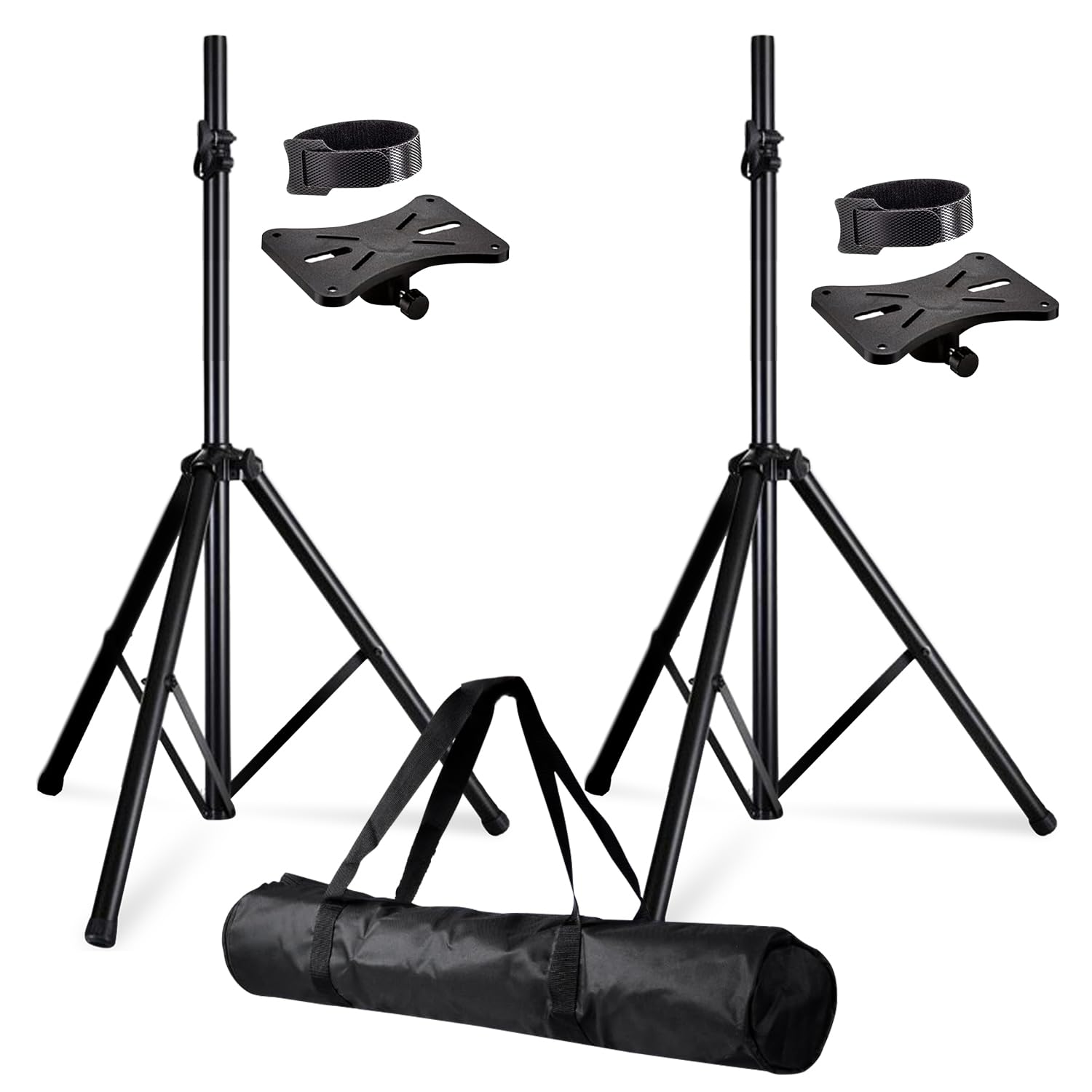 5 Core Speaker Stand Pair Tripod Floor Heavy Duty Adjustable Up to 72 Inch DJ Studio Monitor Stands Pole Mount - SS HD 2PK BLK Bag