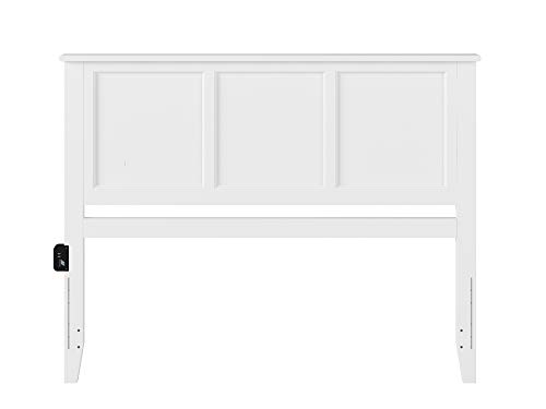 AFI Madison King Headboard with Turbo Charger in White