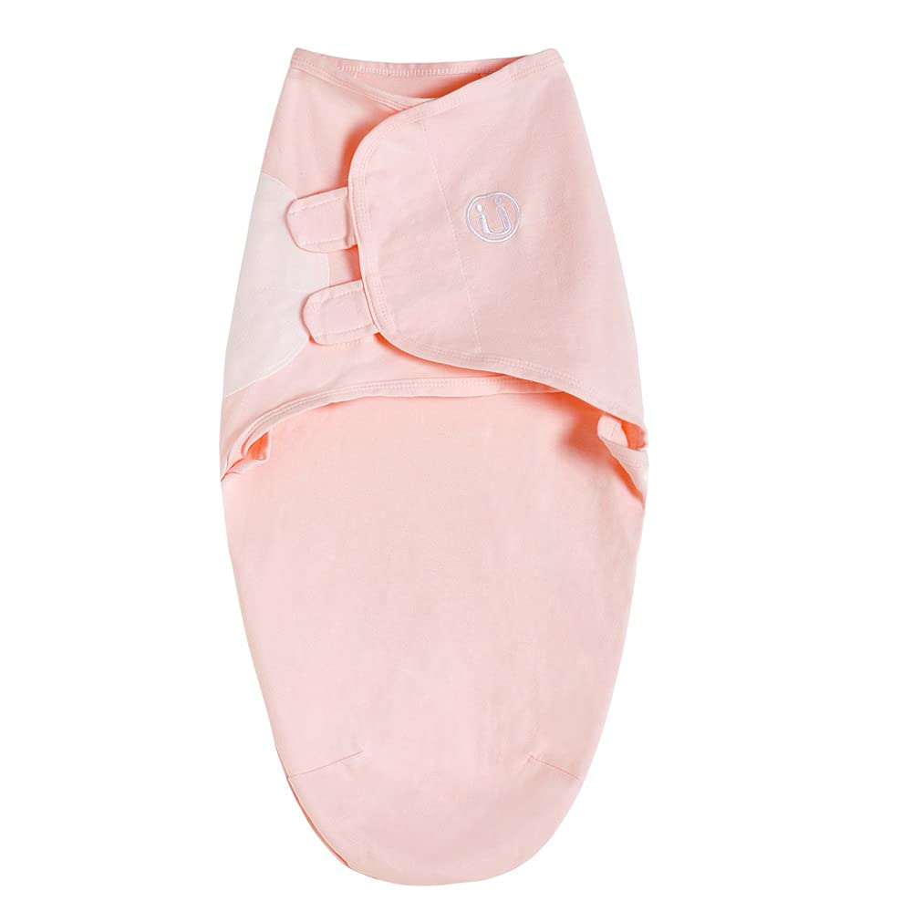 Generic 3 Packs Baby Swaddle Blanket Wrap Set Smiley Love Heart Flamingo Newborn 3-6 Months Infant Breathable Cotton Sleep Sack with Adjustable Wings Swaddle Blanket,Pink,Large