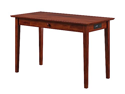 AFI, AH12114, Shaker Desk with Drawer and Charging Station, Walnut