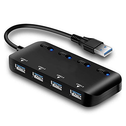 JSANSUI Distributor hub USB Splitter One Drag Four Button Fuel Injection Usb3.0 Hub 4-Port Switch Hub Super High Speed Usb3.0 4-Port Hub
