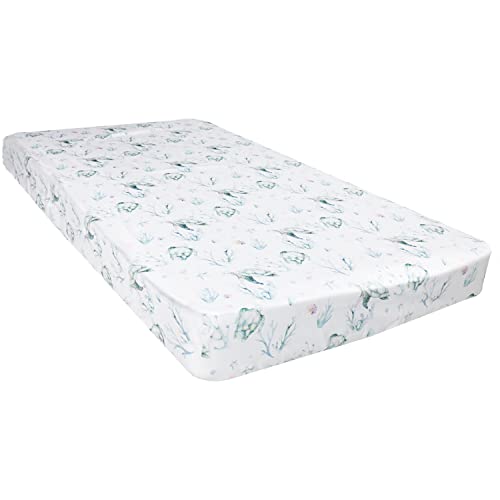 3PCS Crib Bedding Set Baby Minky Blanket Nursery Bed Skirt Set for Baby Girls & Boys(Green sea Turtle,3pc Set)