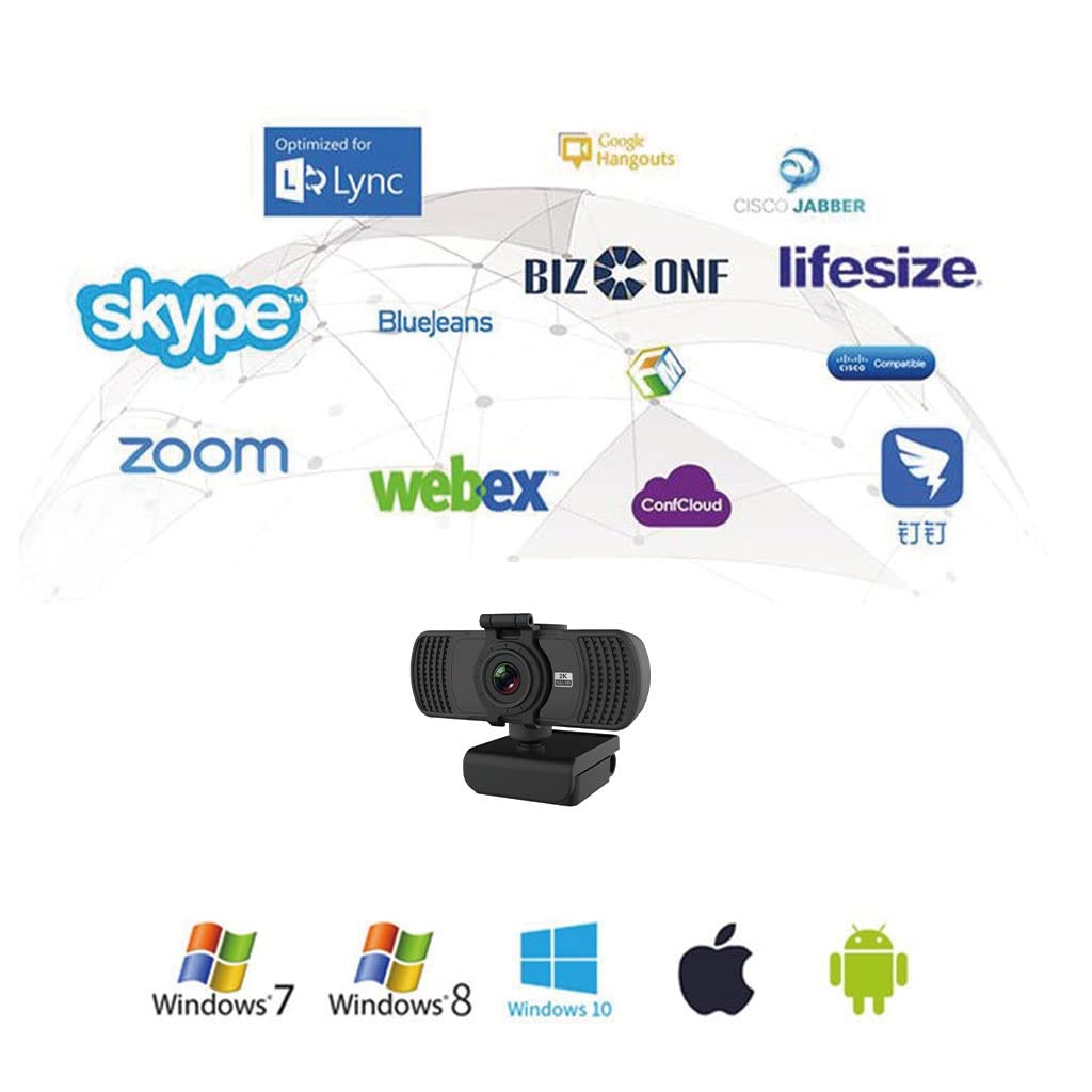 2K Full Hd Webcam,Laptop Desktop Camera for Conference and Video Call,Pro Stream Webcam with Plug and Play Video Calling,Built-in Mic, As Valentines Day Gifts for Him Her
