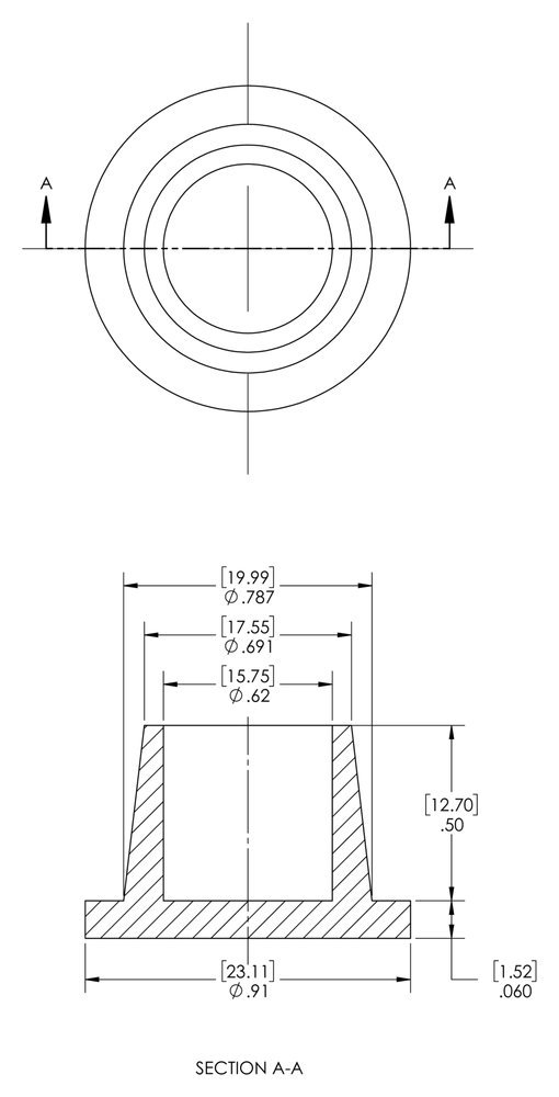 Caplugs ZEZ1541AH1 Plastic NPT Plug. EZP-154, PE-LD, Cap OD .50" Plug ID .787", Orange (Pack of 100)