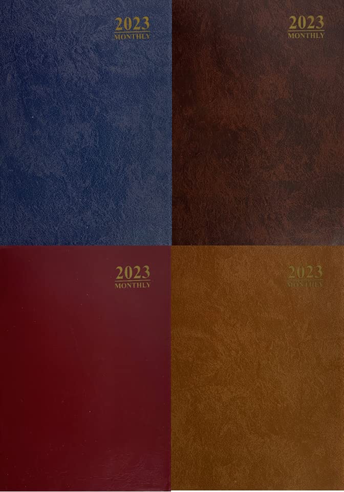 2023 Monthly Planner Thin Calendar Agenda Appointment Book 5x8 (8x10” Opened) (Burgundy Maroon)