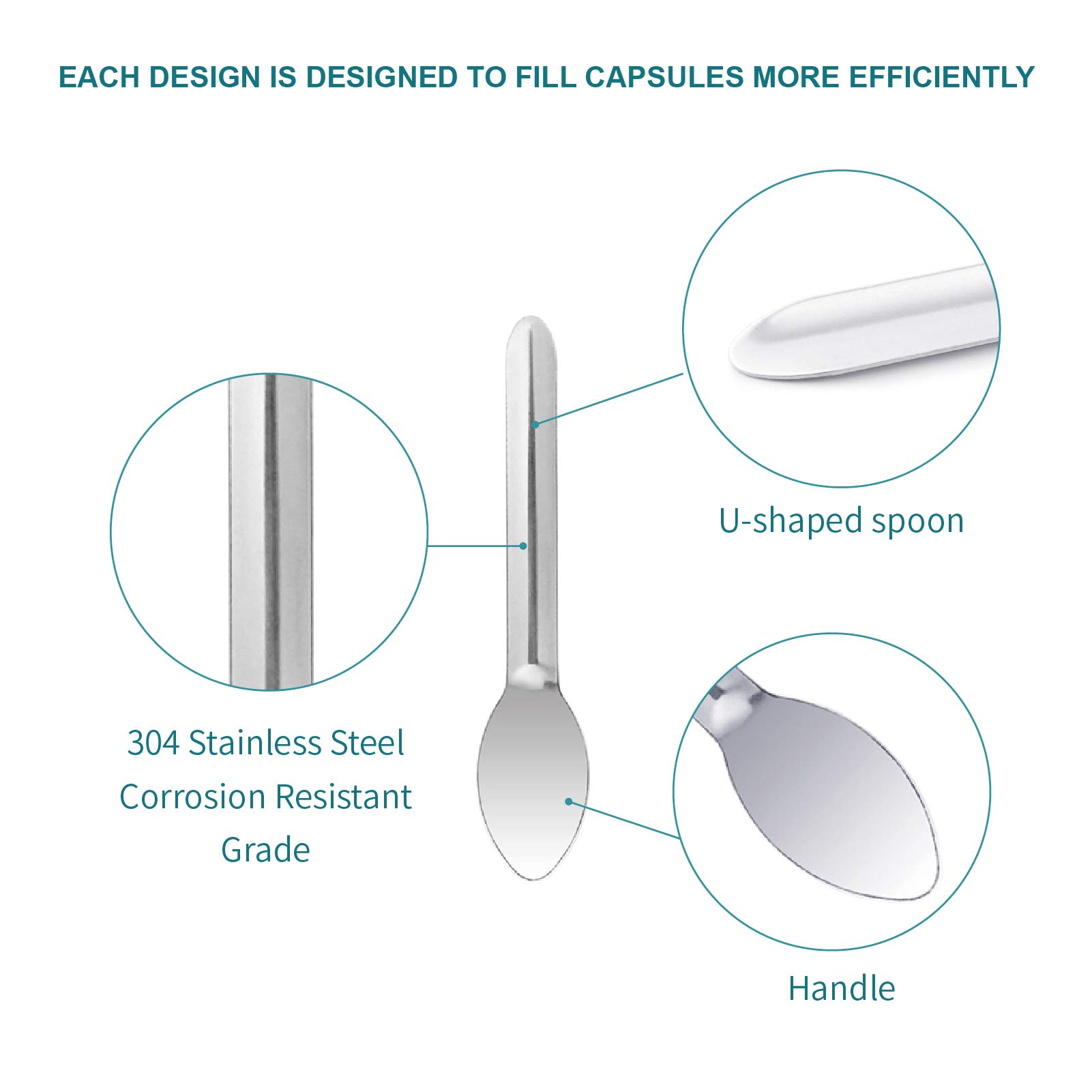 Capsule Filling Machine Kits for Empty Pill Capsules Filler, Lab Supplies - Micro Tiny Spoon Spatula, Lab Scoop Filling Tray Powder Tool, Gel Capsules Size # 000 00 0 1 2 3 4 5 (#000 00 0 1)