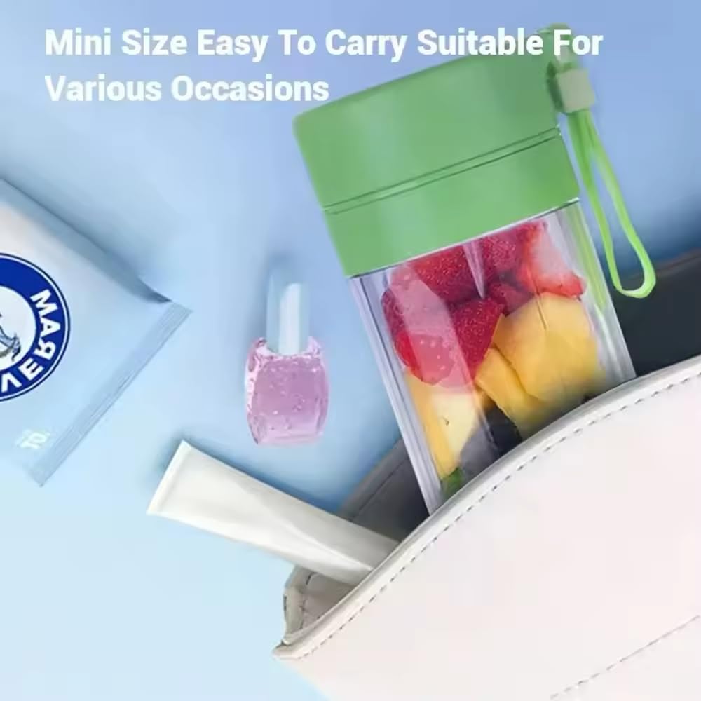 16oz Portable Blender, USB Rechargeable Personal Size Blenders, Smoothie Blender with 6 Blades for Protein & Shakes, Mini juicer with Extra Handle Lid for Travel Sports Outgoing