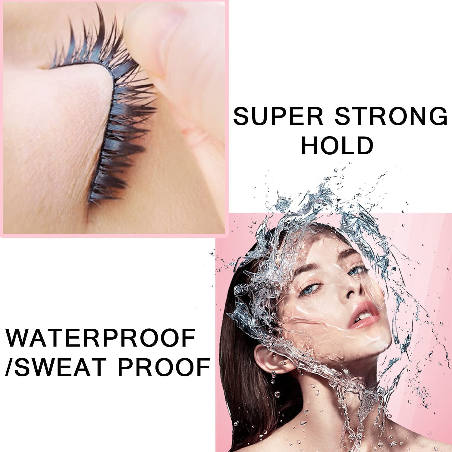 CMNRO Lash Glue Eyelash Glue Waterproof Eyelash Glue for False Lashes Super Strong Hold Eyelash Adhesive Latex-Free Safe on Skin Suitable for Sensitive Eyes 0.176oz Black2
