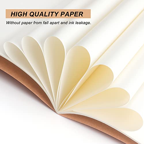 4 Pack Blank Kraft Notebooks, Blank Paper Sketchbooks for Drawing Doodling Writing,Travel Journal Set, 68 Pages, 34 Sheets, 8.1x5.5 Inch, A5 Size, Travel Journal Set, for Gifts, Students and Office Supplies