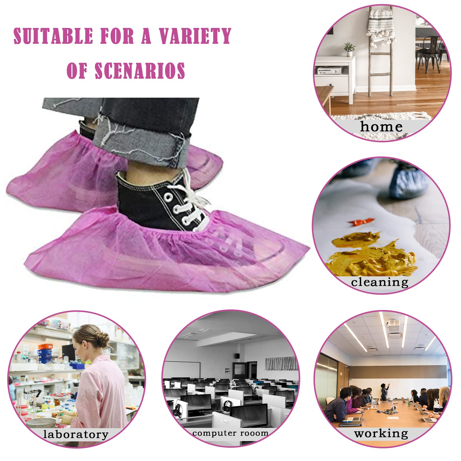 Duyoku 200 Pack Disposable Hygienic Boot & Shoe Covers 200 pack(100 Pairs)|Waterproof Slip Resistant Non-Slip, Durable for Construction, Workplace, Indoor Carpet Floor Protection