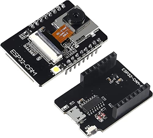 2 Sets ESP32-CAM-MB ESP32-CAM WiFi Bluetooth Development Board + Micro USB to Serial Port CH340G 4.75V-5.25V with OV2640 2MP Camera