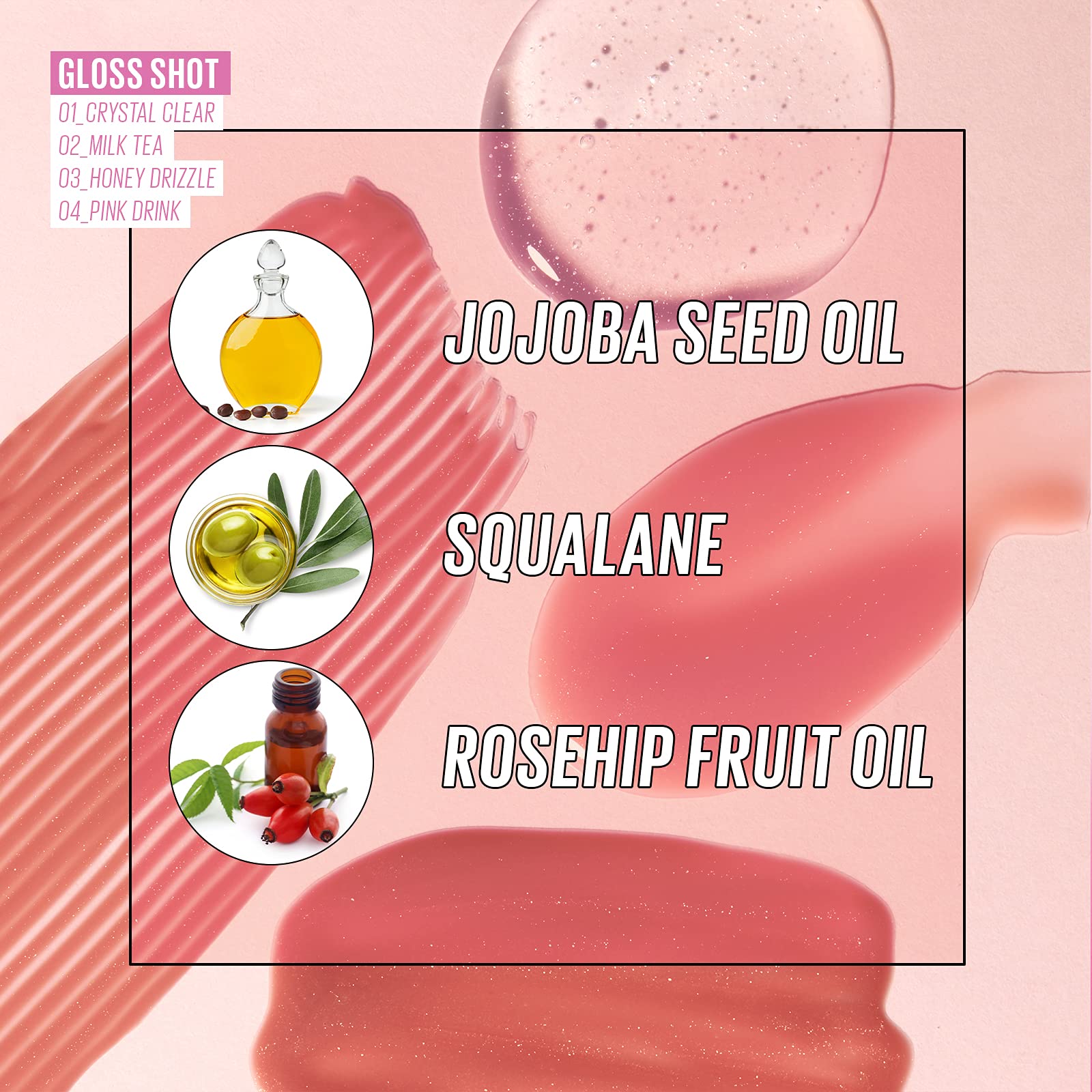 Kaja Lip Balm - Gloss Shot 03 Honey Drizzle | High Shine, Non-Sticky, with Jojoba Oil, Sheer, Hydrating, Juicy, Plumper Looking, Non-irritating, 0.14 FL Oz