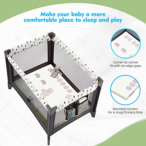 Alwytlon Pack n Play Mattresses, Pack and Play Mattress Pad, Playard Mattress Memory Foam, Portable Toddlers Mattress Firmness Featuring Soft Removable Washable Outer Cover(38"x26"x2.5")