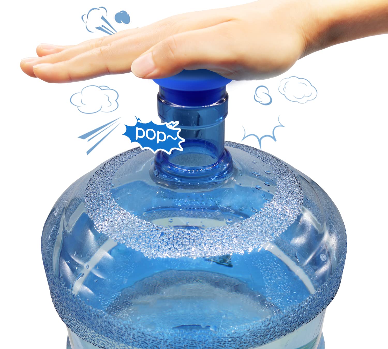 5 Gallon Water Jug cap,Silicone Reusable No Spill Top Lids Cover with Leak Proof and Air Tight design,Fits 55mm bottles-pack of (5)