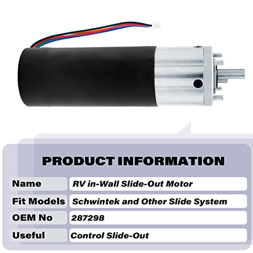 287298, RV in-Wall Slide-Out Motor Compatible with Lippert LCI Schwintek in-Wall Slide System, Motorhome Slide Motor Assembly for Travel Trailer and Camper | 500:1 High Torque Gear Ratio, 12V DC