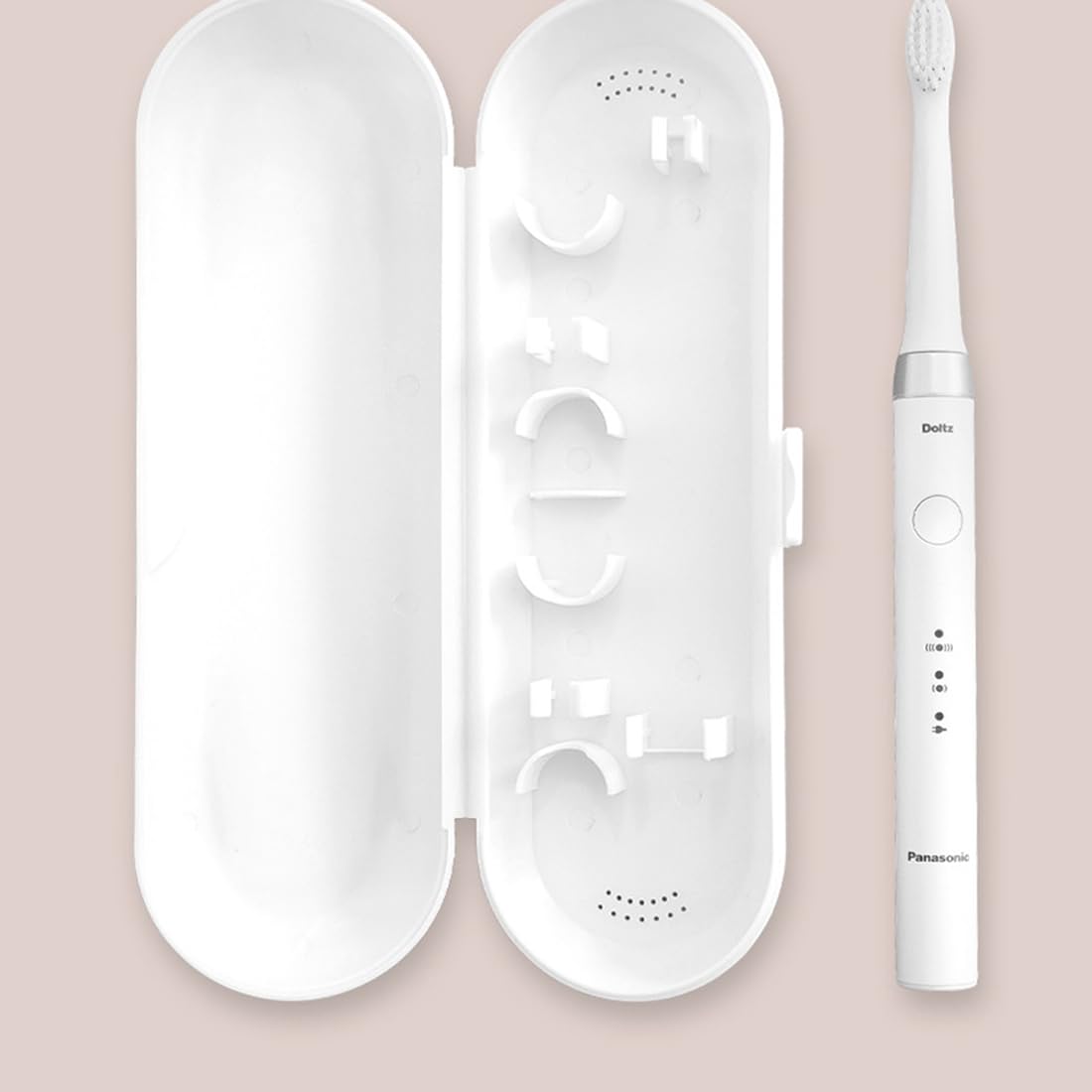 GIAVGIAV Electric Toothbrush Travel Case for 7.5Inch Handle, Toothbrush Carrying Case, Portable Brush Plastic Container Holder, Storage Box for Business Trips, Camping (White)
