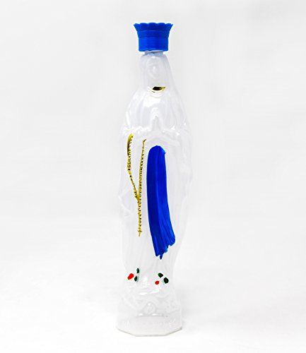 AUTHENTIC LOURDES HOLY WATER - Our Lady of Lourdes Holy Water Bottle, Plastic Virgin Mary Statue Bottle - Lourdes Prayer Card