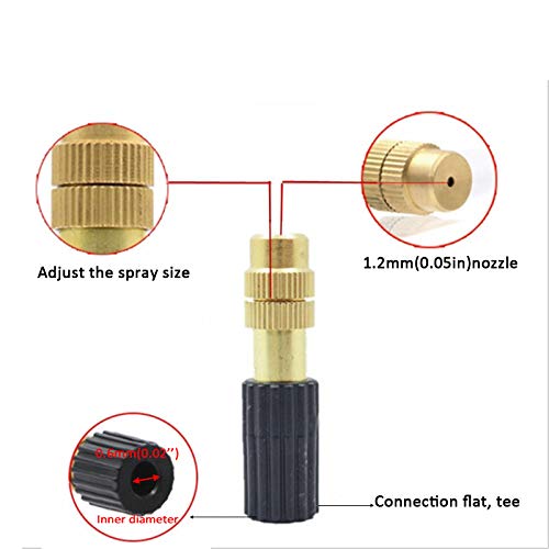 Drip Irrigation Sprinkler, 1/4" Drip Irrigation Dripper Adjustable 360 Degree Drip Irrigation Watering System Used for 4mm/7mm PVC Pipe (0.15"/0.27") Lawn Garden (Copper Nozzle (20pcs))
