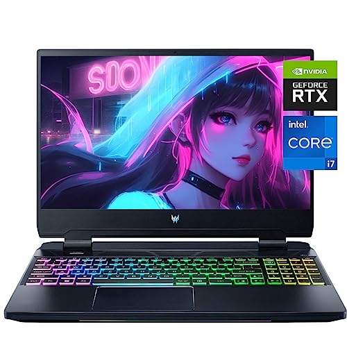 Acer Predator Helios 300, 2023 Newest Gaming Laptop, 15.6 inch FHD IPS 165Hz Display, 14 Core Intel Core i7-12700H(up to 4.7 GHz), NVIDIA GeForce RTX 3060, 32GB DDR5 RAM, 512GB SSD, Windows 11 Home