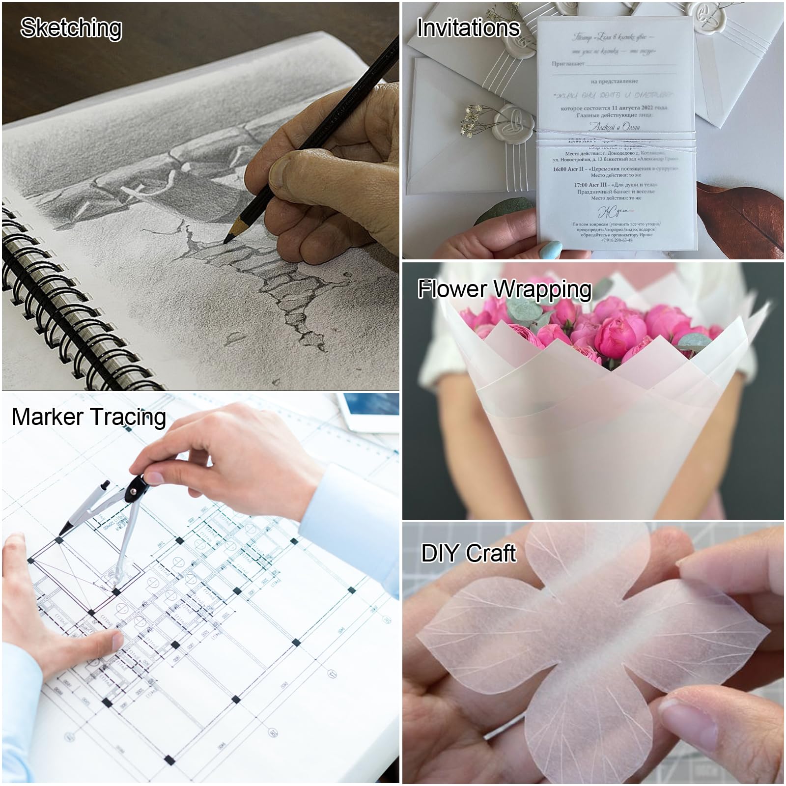120 Sheets Tracing Paper for Drawing, 8.5βx 11β Trace Paper, Translucent Vellum Paper Tracing Paper Pad, Tracing Pad for Sketching, Preliminary Drawing, Overlaying Images Tracing