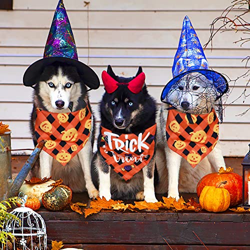 4 Pack Halloween/Thanksgiving/Christmas/New Year Dog Bandanas - Triangle Reversible Pet Scarf for Dogs, Adjustable Holiday Dog Bandanas for Small Medium Large Dogs Pets