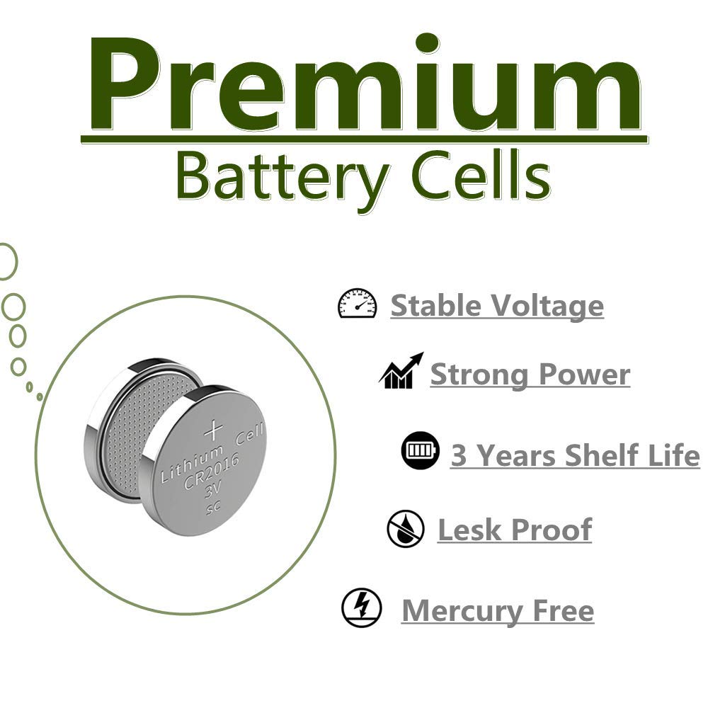 KaPonsec 3 Volt CR2016 2016 Lithium Battery -50PCS