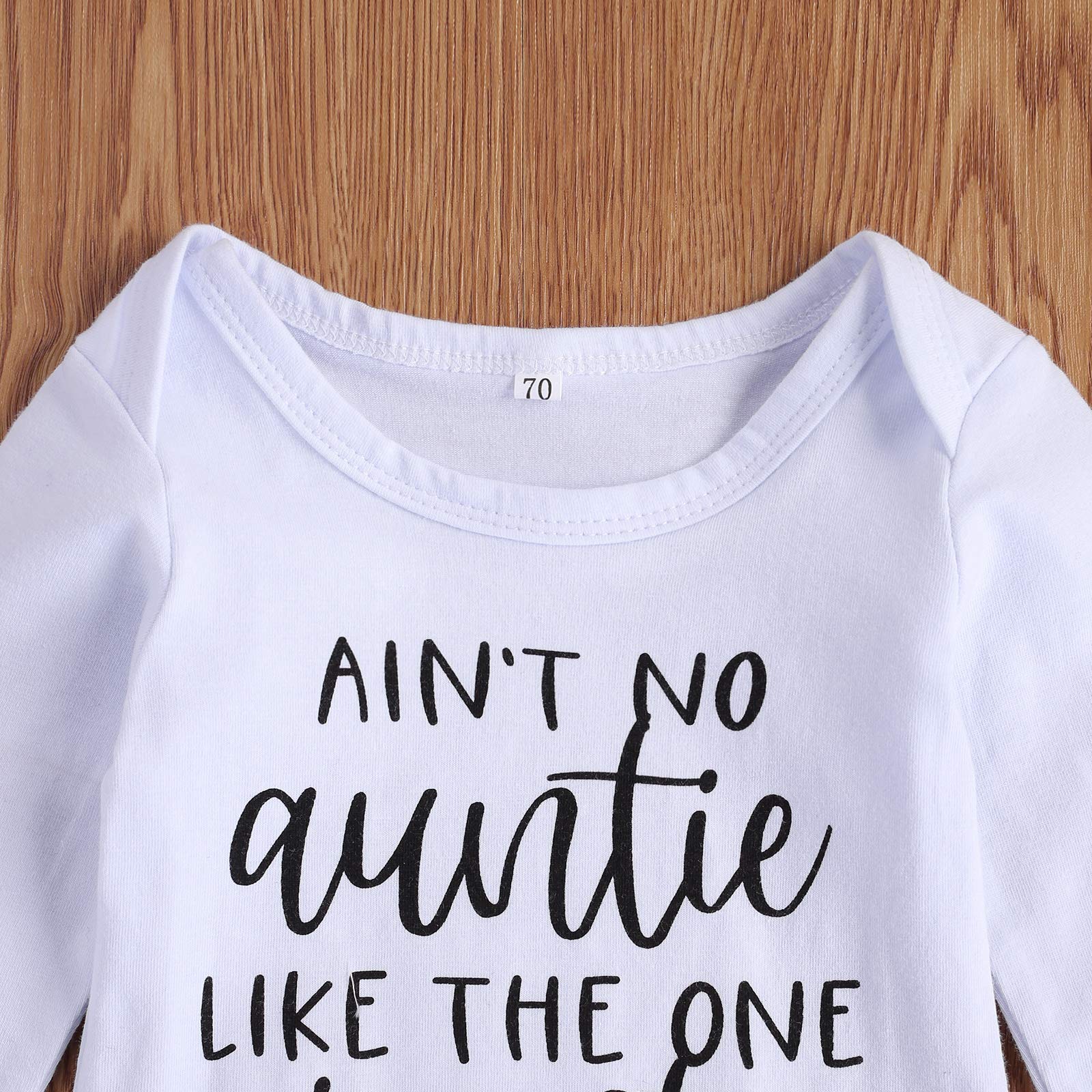 Madjtlqy Aint No Auntie Like The One I Get Baby Boy Clothes Aunties Sayings Bodysuits Camouflage Pants+Hats Romper Set