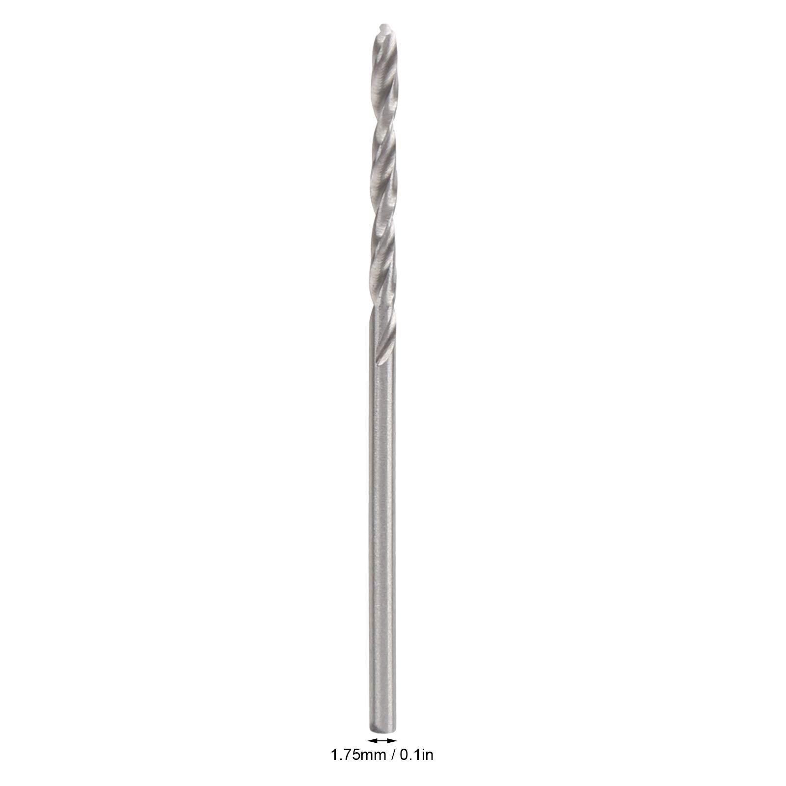 Micro Drill Bit Set, Jewelry Drill 10Pcs 1.75mm Hand Drill Drill Bit Straight Shank Drill Bit Micro Mini Drill Bit Set Small Drill Bits Pin Vise Hand Drill for Pin Vise Hand Drill