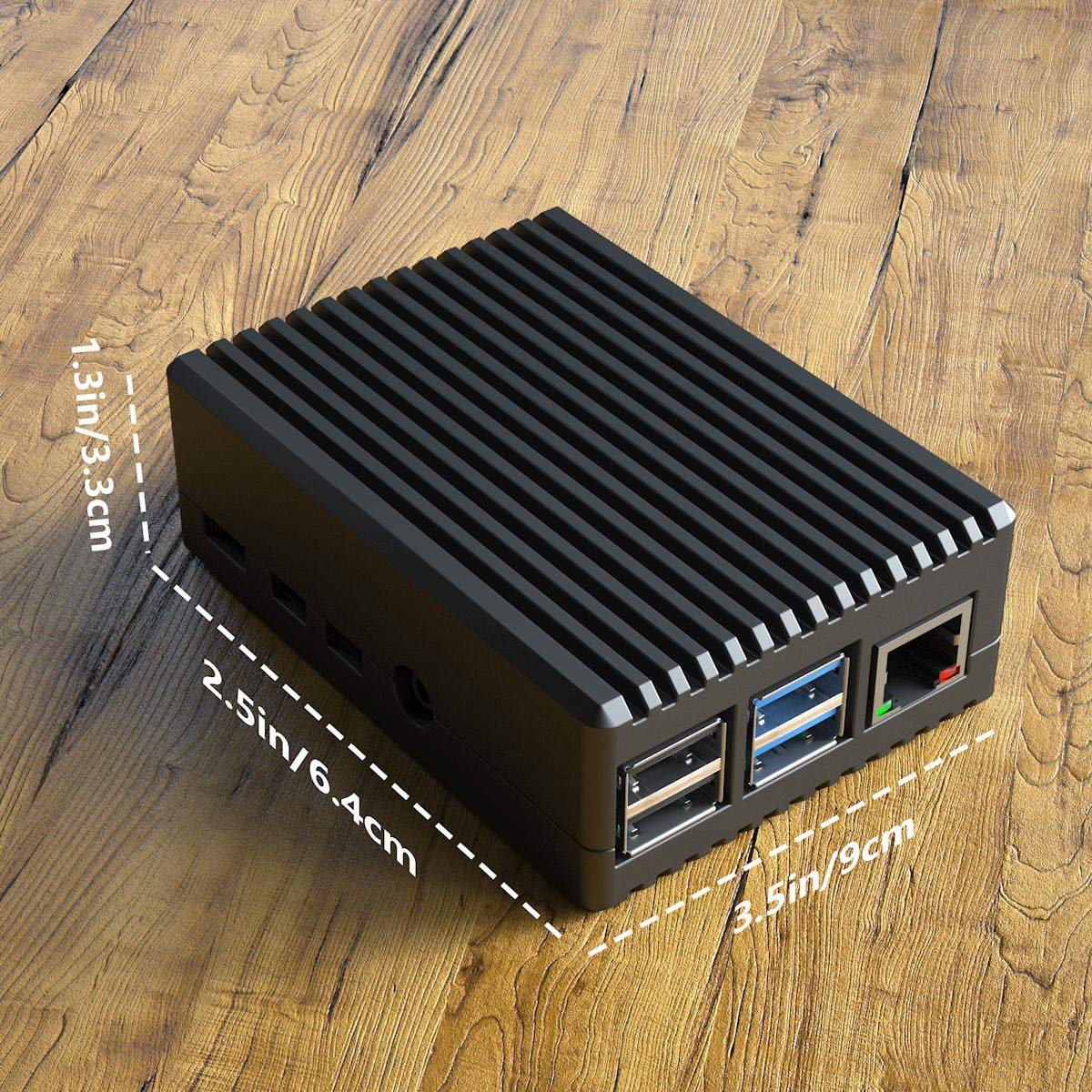 Carago Aluminum Metal Armor case for Raspberry Pi 4 Model B with Cooling Column Passive Cooling Case, Applies to Raspberry Pi 4B only (Black)