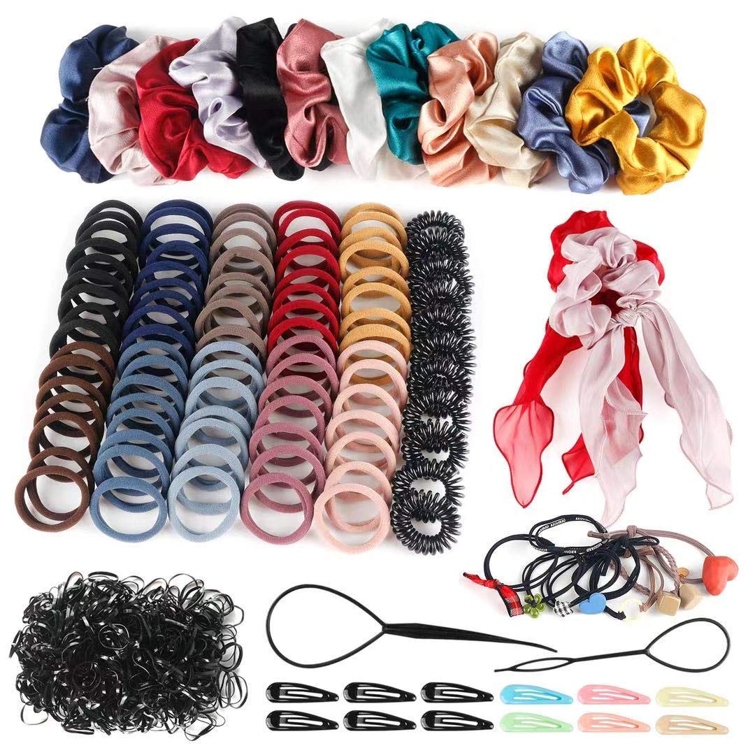 Girls' Variety Pack Hair Accessories - Scrunchies, Elastic Bands, Hair Clips (748PCS)