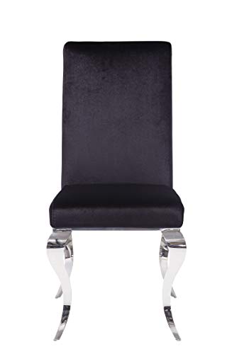 ACME Fabiola Side Chair (Set-2) - - Fabric & Stainless Steel