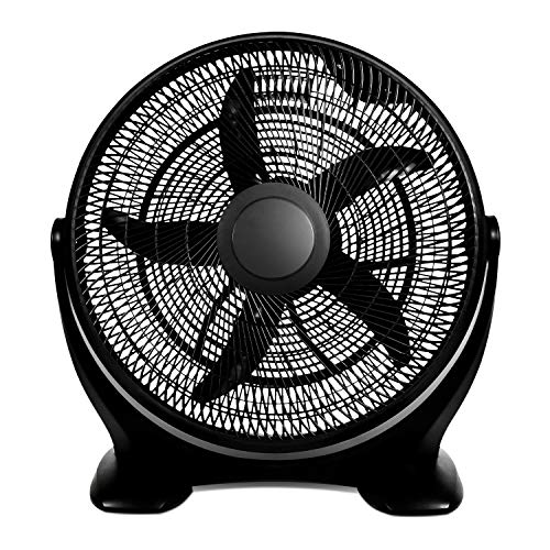 Simple Deluxe 20 Inch 3-Speed Plastic Floor Fans Oscillating Quiet for Home Commercial, Residential, and Greenhouse Use, Outdoor/Indoor, Black (HIFANXFLOOR20PLATICEXP)