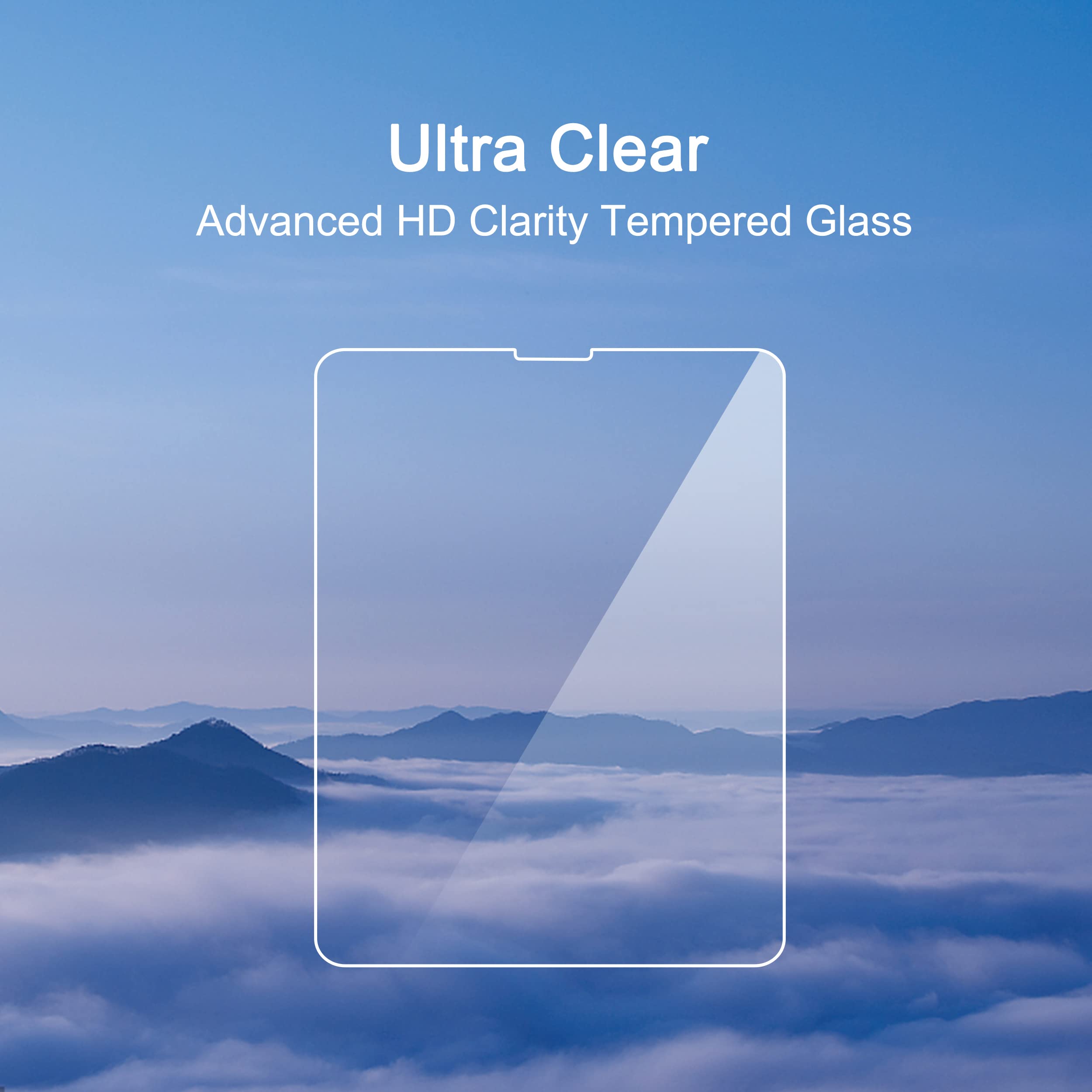 Ailun Screen Protector for iPad Air 4/5 Generation[10.9 Inch,2022 5th &2020 4th] iPad Pro 11 Inch Display[2022&2021&2020&2018 Release] Tempered Glass [Face ID & Apple Pencil & Case Compatible][2 Pack]