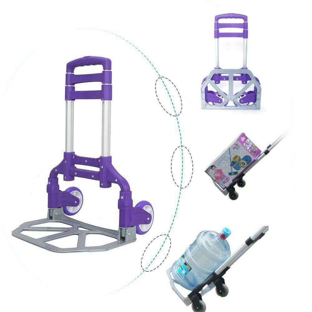 170lbs Luggage Cart Folding Dolly Collapsible Trolley Push Hand Truck Shopping