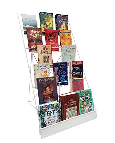 FixtureDisplaysÂŽ 6-Tier White 18" Wide Wire Tabletop Display Rack Greeting Card Rack Book CD DVD Stand Tile Sample Literature Countertop Showcase 119352-WHT