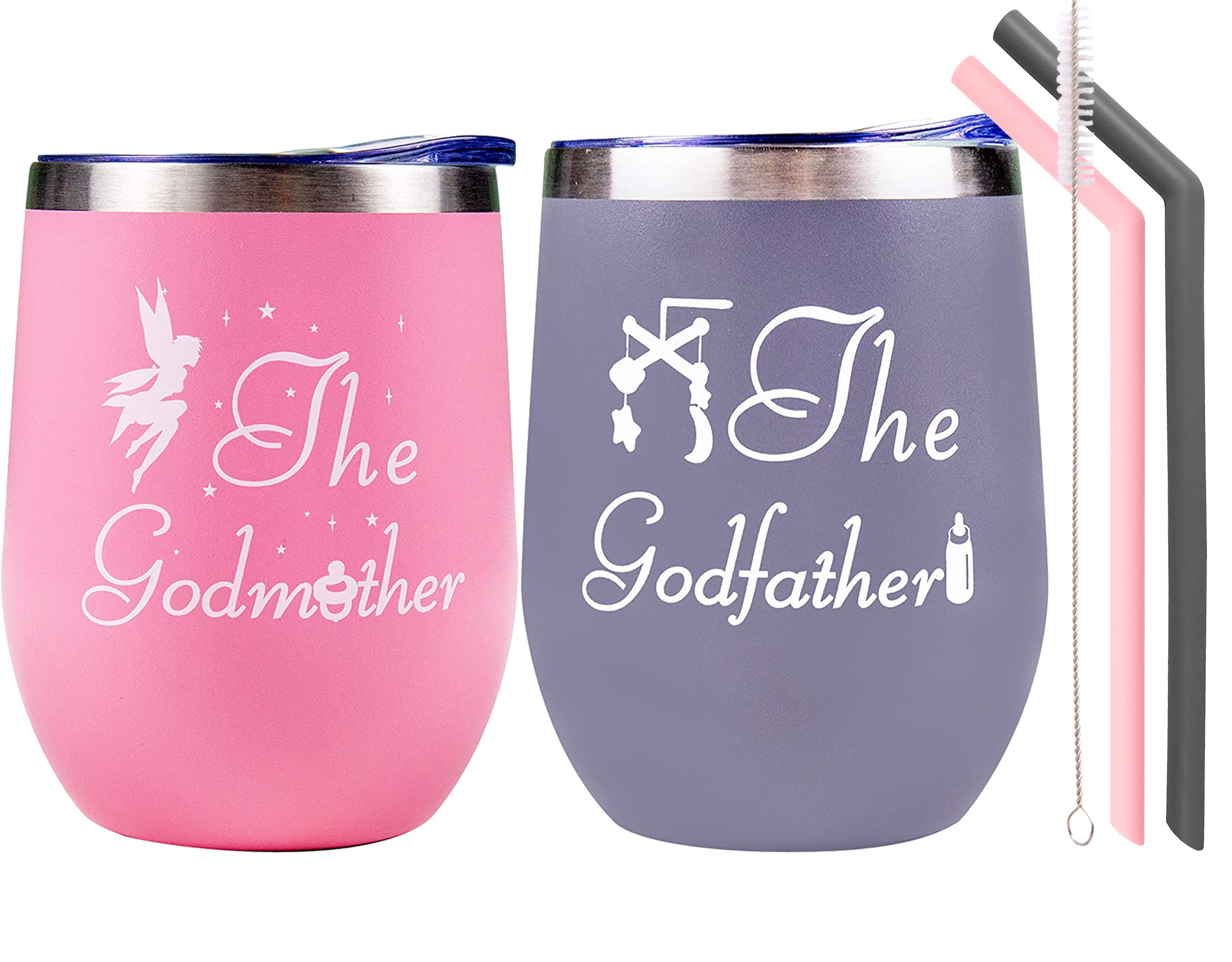 EBE EmmasbyEmma Godparents Gift, Godmother Gifts for Women, Gifts from Godchild, Gifts for Godmother, Godmother Gift, Godfather Tumbler, Godmother and Godfather Cups, Gift for Godparents