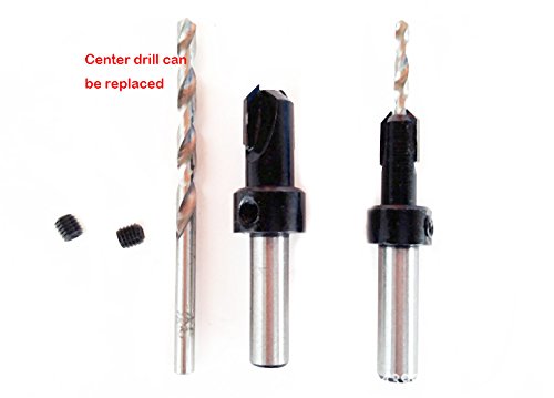 5 Pcs Adjustable Depth Round Shank Woodwork Tapered Countersink Hole Drill Bit Set,0.3"/8mm Shank