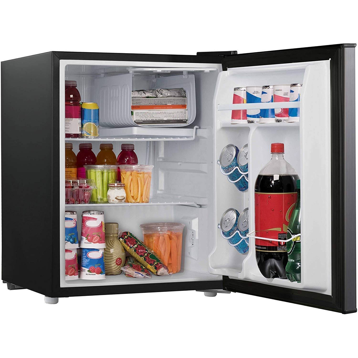 2.7 cubic foot compact dorm refrigerator Stainless Steel + Free Clean Fabric Cloth