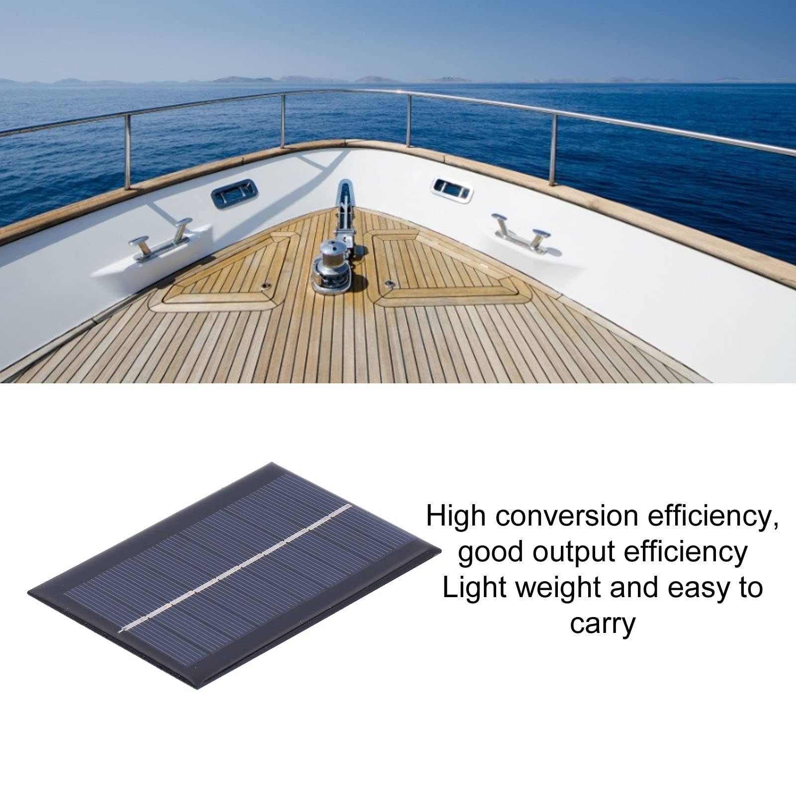 1W 5V Solar Panel DIY Solar Charging Board, Polycrystalline Silicon Solar Power Panel for Ships, Airplanes, Outdoor Solar Light - Mini Solar Panel with Epoxy Sheet