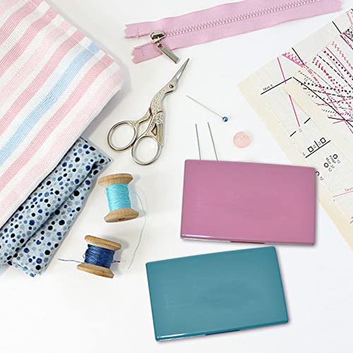 3Pcs Magnetic Needle Storage Case Magnetic Sewing Needle Holder Needle Organizer Portable Needle Keeper Pin Organizer Container Tool for Cross Stitch Sewing Knitting Pin Needle Storage (Patterned)