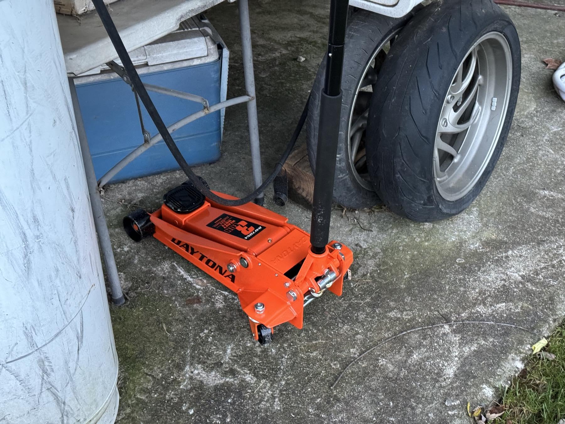 3 ton Steel Heavy Duty Floor Jack with Rapid Pump - Orange
