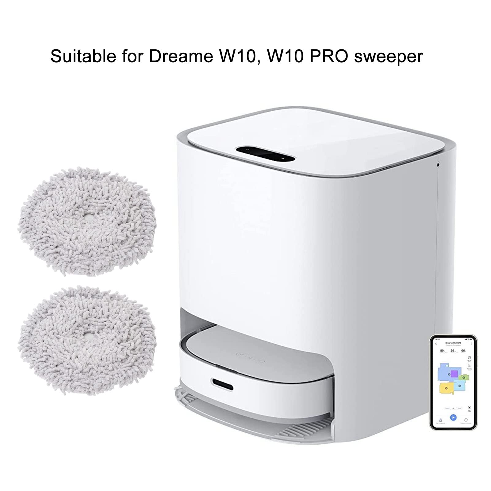 2 PCS Sweeper Mop Cloth for Dreame W10 W10 PRO Replacement Pads, Strong Water Absorption, Multi Layer Splicing Structure, Magnetic Design
