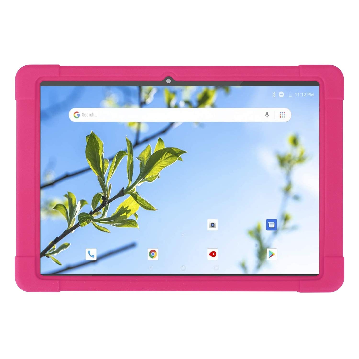 onn. 10.1" Tablet Case (Model: 100011886), [Kickstand] [Case for Kids] Shockproof Silicone Case Tablet Protective Bracket Stand Cover Case for ONN 100011886 10.1 inch Tablet (Rose Red)