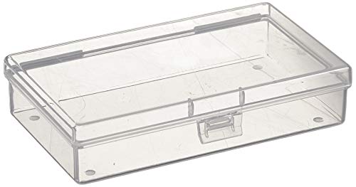 Goodma 7 Pieces Mixed Sizes Rectangular Empty Mini Clear Plastic Organizer Storage Box Containers with Hinged Lids for Small Items and Other Craft Projects