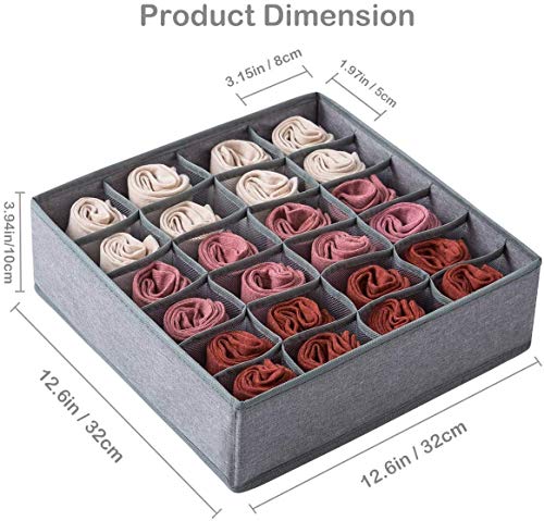 Qozary 4 Pack Drawer Organizer and 2 Pack Socks, Underwear Drawer Organizer