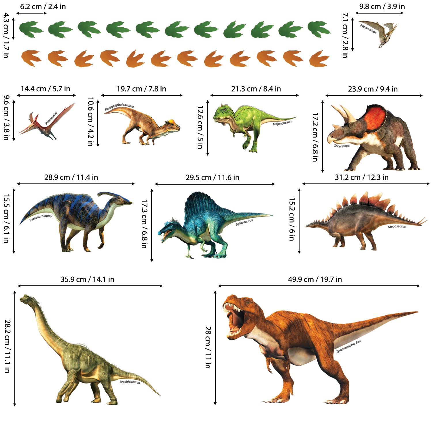 DECOWALL DS8-2012 Dinosaur Wall Stickers Wall Decals Peel and Stick Removable Wall Stickers for Kids Nursery Bedroom Living Room d?cor